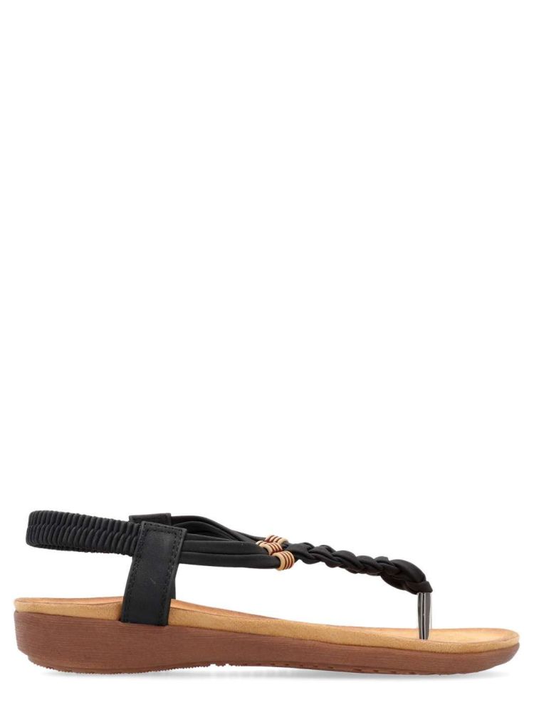 VVNN Sandalia plana metalizada trenza